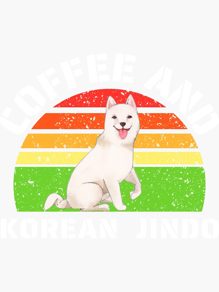 "Coffee and Korean Jindo Gifts" Sticker for Sale by malek24 | Redbubble