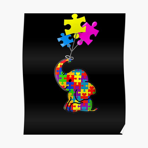 "Autism Awareness Autism Elephant Gif Autism" Poster for Sale by ...