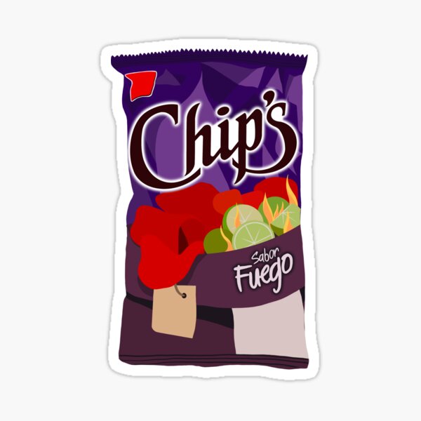 "fire chips" Sticker by Carlos-art-shop | Redbubble