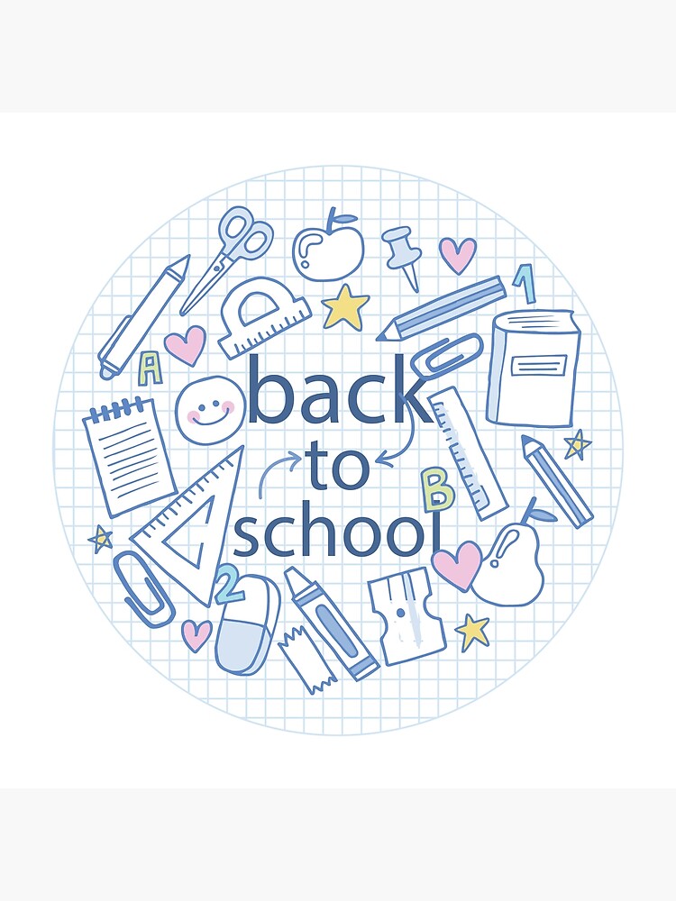 "Back to school. Fun background with hand drawn school elements ...