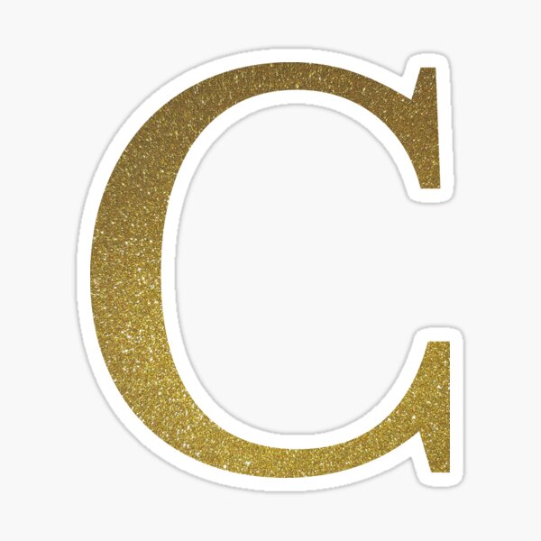 "Letter C - Gold Glitter" Sticker for Sale by FunStudio | Redbubble