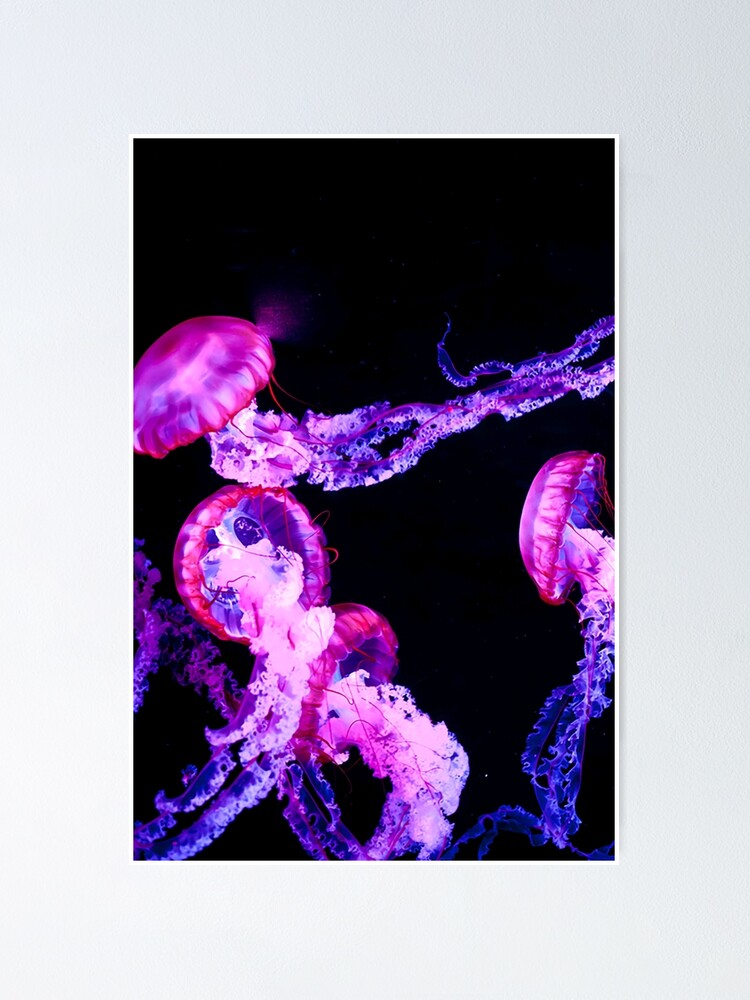 "Ultra Violet Purple Neon Jellyfish" Poster by trashfactory | Redbubble