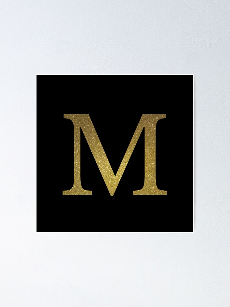 "Letter M - Gold Glitter" Poster for Sale by FunStudio | Redbubble