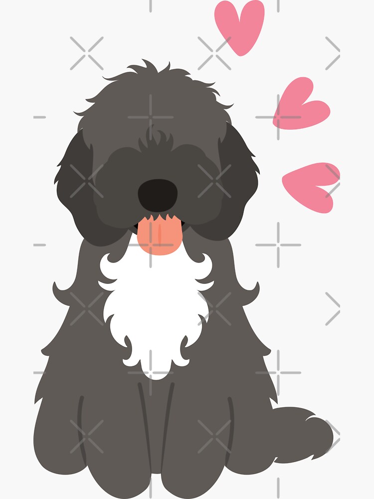 "LOVE Black and White Cockapoo Cavapoo Cavoodle " Sticker for Sale by ...