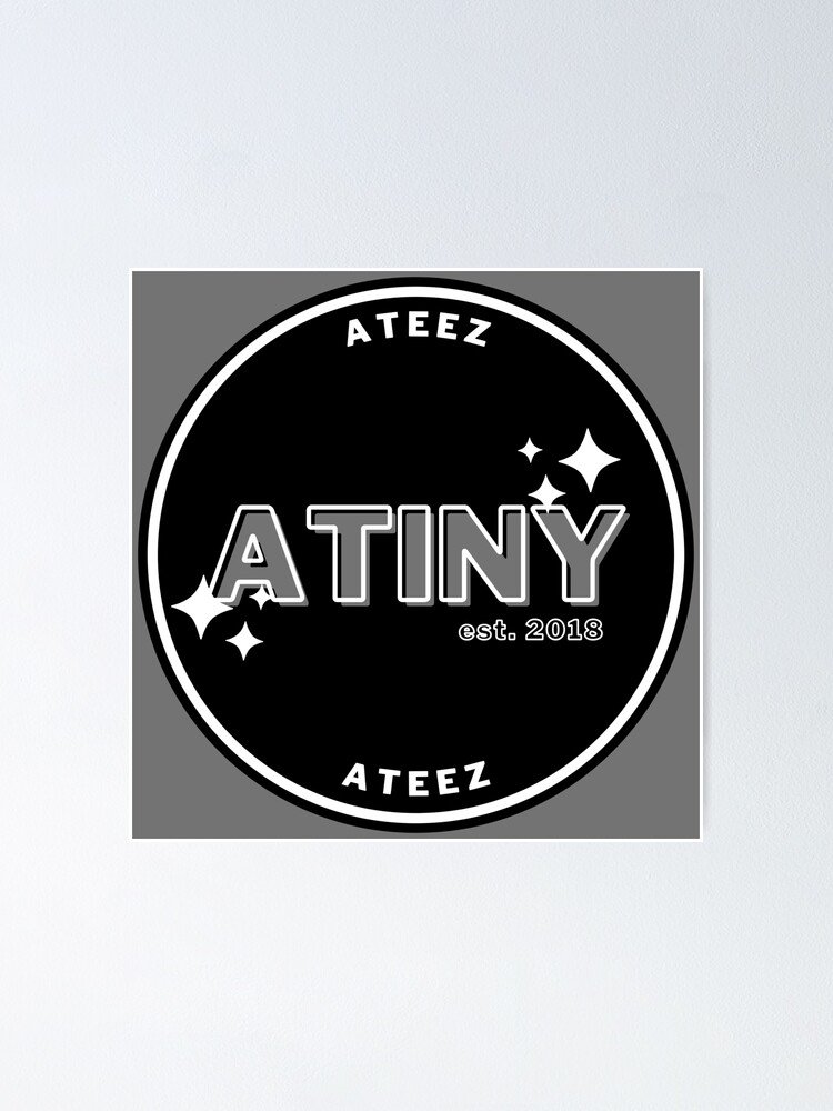 Póster «ATINY - Insignia de fandom de ATEEZ (versión en blanco y negro ...