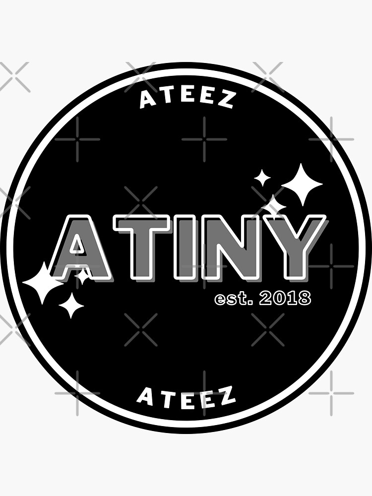 "ATINY - ATEEZ fandom badge (black & white ver.)" Sticker for Sale by ...