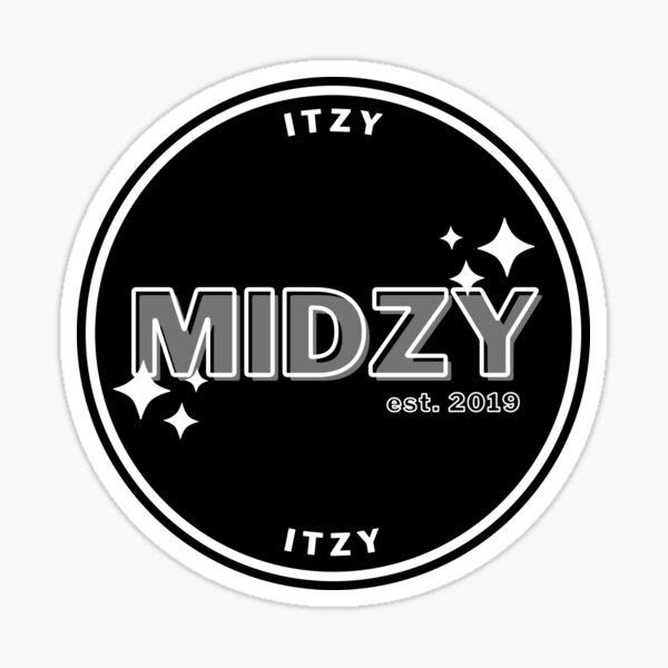 Pegatina «MIDZY - Insignia de fandom de ITZY (versión en blanco y negro ...