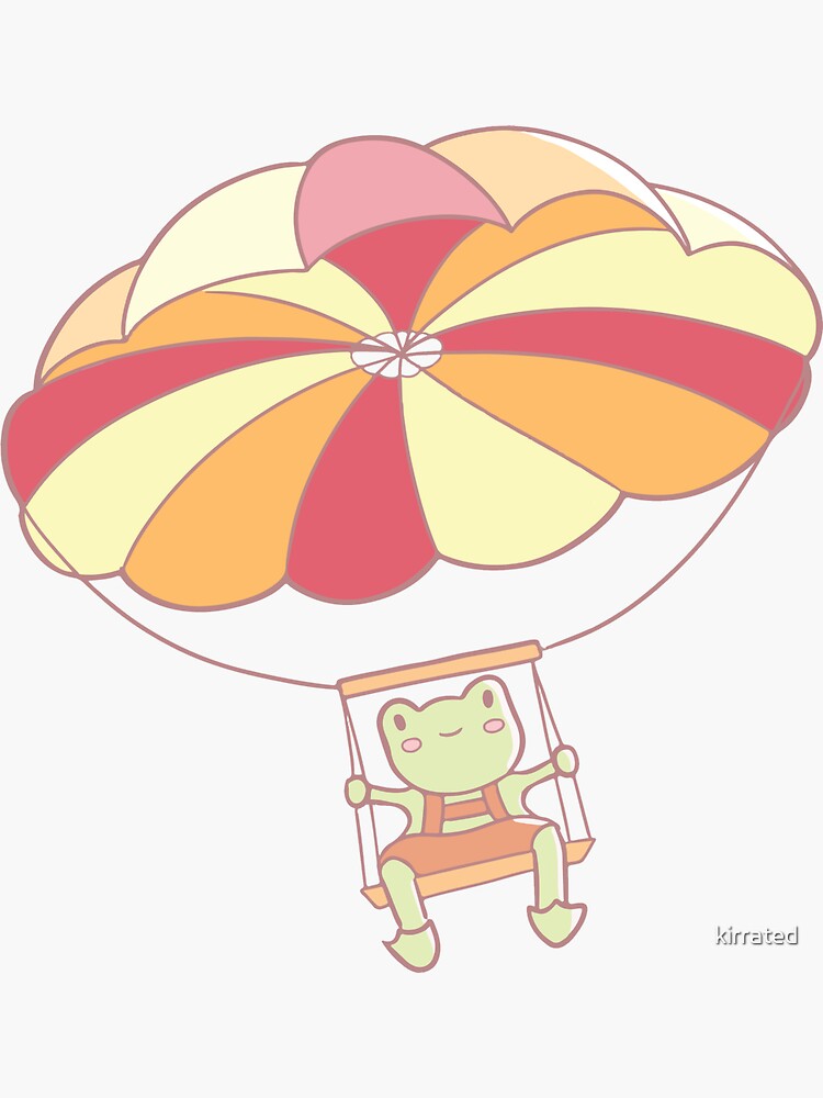 "Parasailing Frog" Sticker for Sale by kirrated | Redbubble