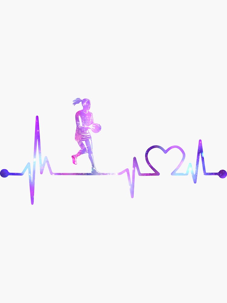 "NETBALL HEARTBEAT GALAXY, NETBALL GALAXY, NETBALL HEARTBEAT " Sticker ...
