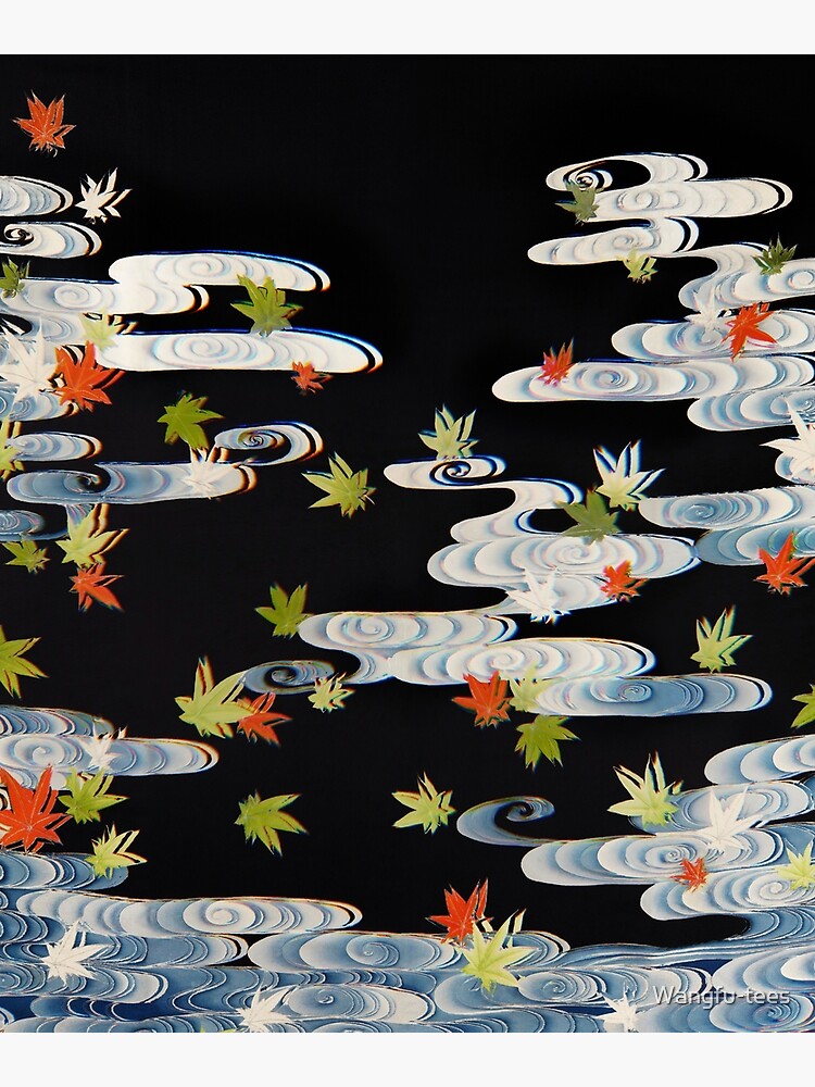 "Autumn Fall Maple Leaves in River Flows Whirl Effect Japanese Asian ...