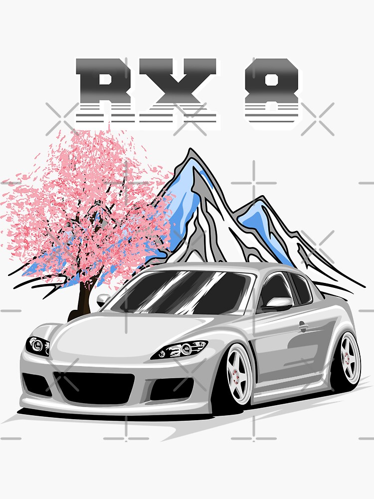 "Rx8 White JDM" Sticker for Sale by Ryzdesain | Redbubble