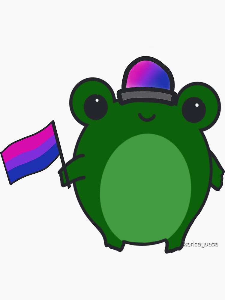 "cute bi pride frog" Sticker for Sale by karisayuasa | Redbubble