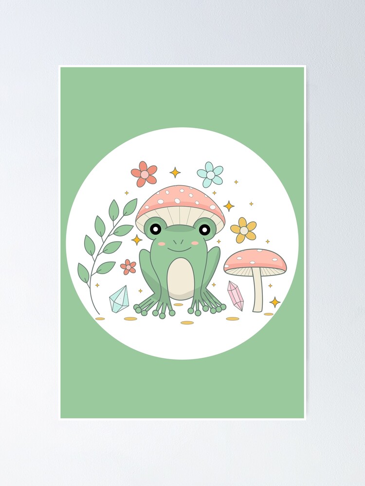 "Cottagecore Frog and Mushrooms Aesthetic" Poster for Sale by ...