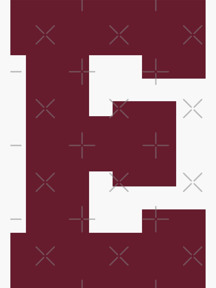"Alphabet, Maroon E, Sports letter E" Sticker for Sale by TheCultStuff ...