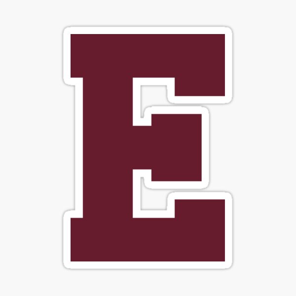 "Alphabet, Maroon E, Sports letter E" Sticker for Sale by TheCultStuff ...