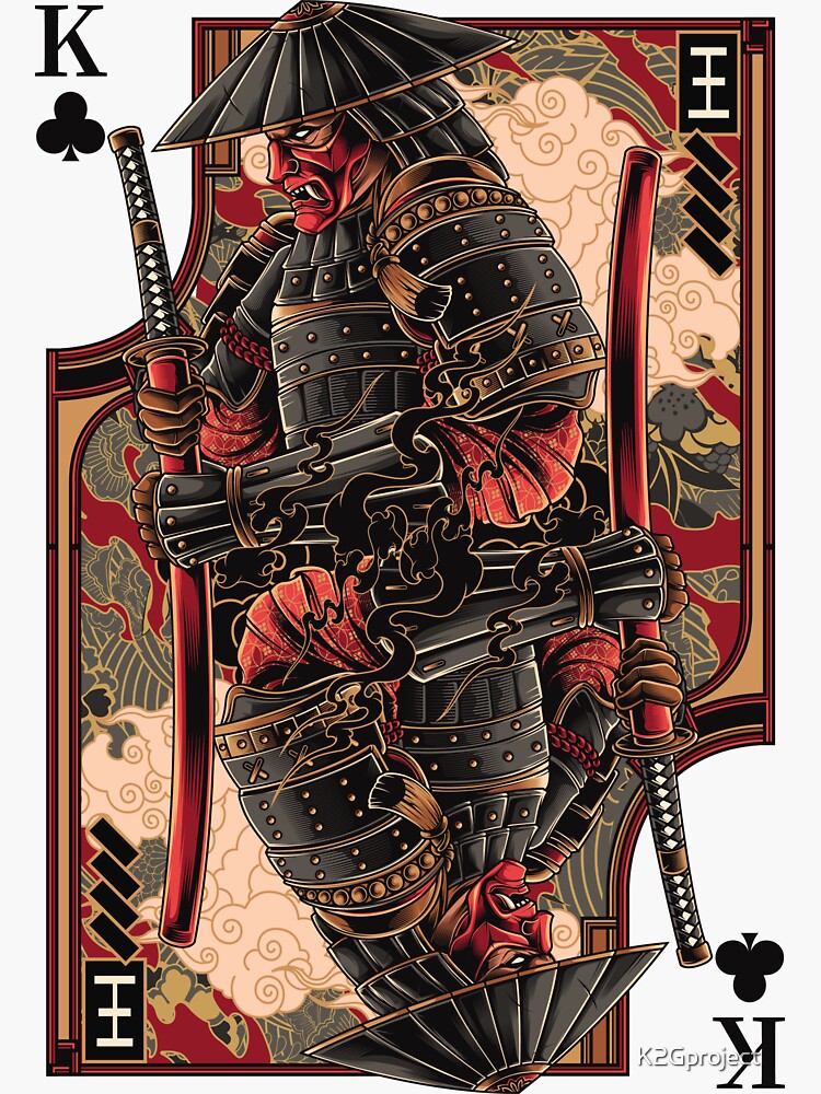 "Samurai of Clubs" Sticker for Sale by K2Gproject | Redbubble