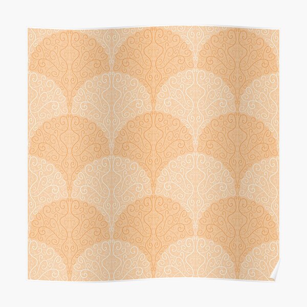 "Scallop Swirl Pattern in Pastel Peach" Poster by HannahMaria8 | Redbubble