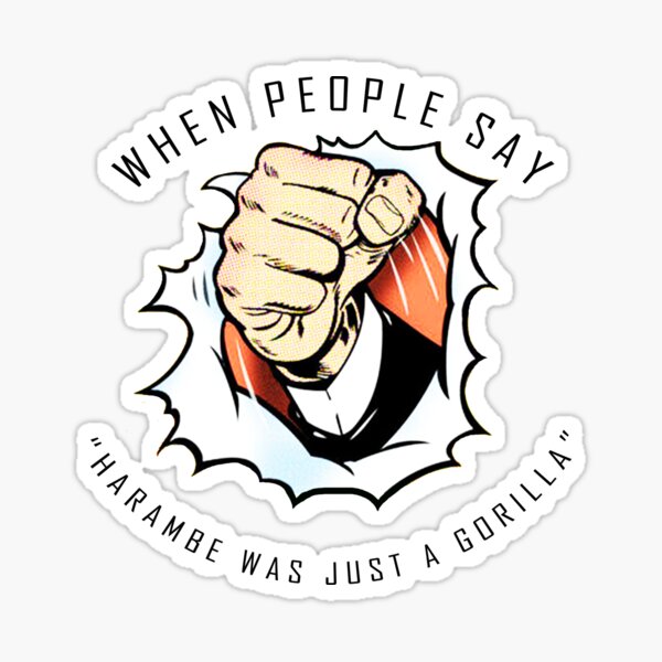 "Harambe" Sticker by meruya | Redbubble