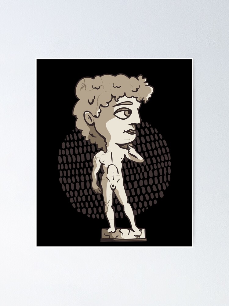 "Chibi david cute statue , parody" Poster by TRIBExSPACE | Redbubble