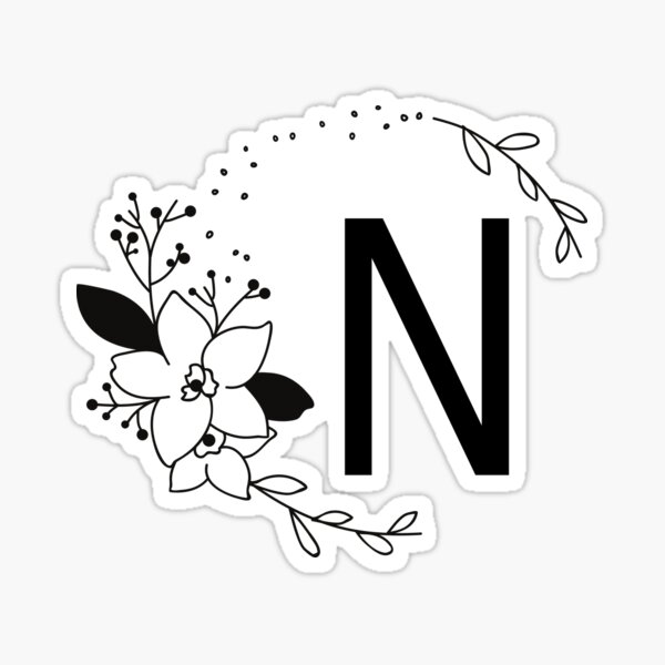 "decorative letter N" Sticker for Sale by Biloce | Redbubble
