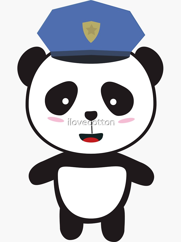 "Panda Police Officer" Sticker for Sale by ilovecotton | Redbubble