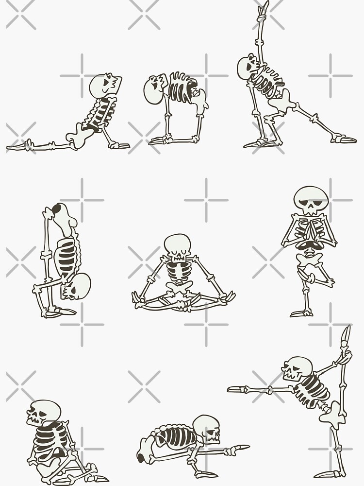 "Skeleton Yoga" Sticker by Huebucket | Redbubble