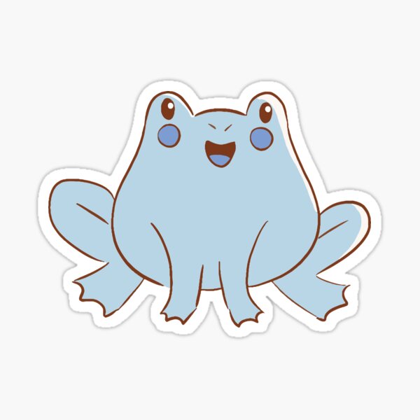 "Happy Blue Frog" Sticker for Sale by kirrated | Redbubble