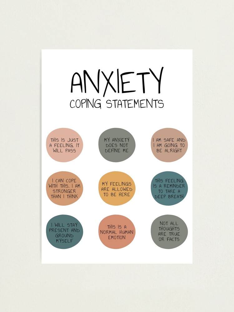 "Anxiety Coping Statements Anxiety Help Management Mental Health Self ...