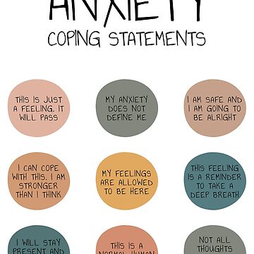 "Anxiety Coping Statements Anxiety Help Management Mental Health Self ...