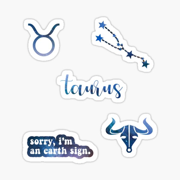 "Taurus Zodiac Sign Pack" Sticker for Sale by amathebee | Redbubble