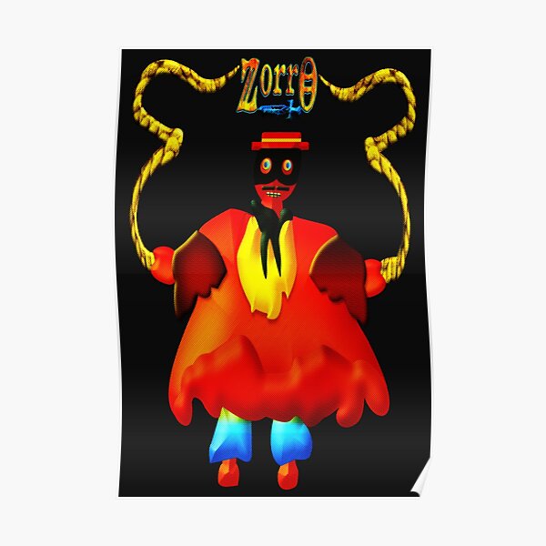 " ZORRO ON FIRE - ZORRO THE WHIP MASTER 3" Poster by Ralek | Redbubble
