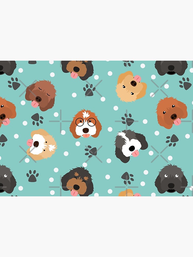 "Cute Cockapoo Cavapoo Cavoodle Dog Emoji - Green background" Poster by ...