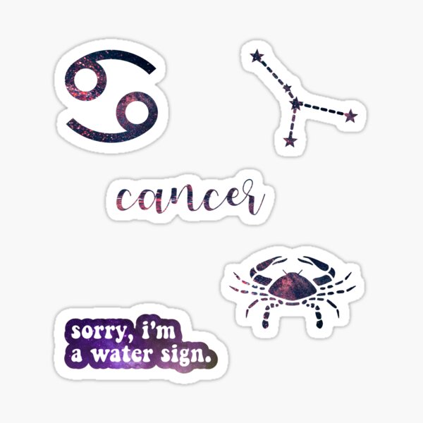 "Cancer Zodiac Sign Pack" Sticker for Sale by amathebee | Redbubble