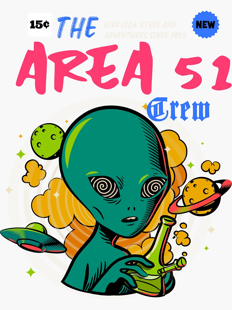 "Area 51 Design" Sticker for Sale by Lalalilo | Redbubble