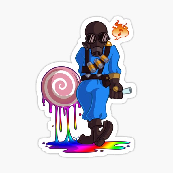 "Happy Pyro BLU" Sticker for Sale by KiraSaintclair | Redbubble