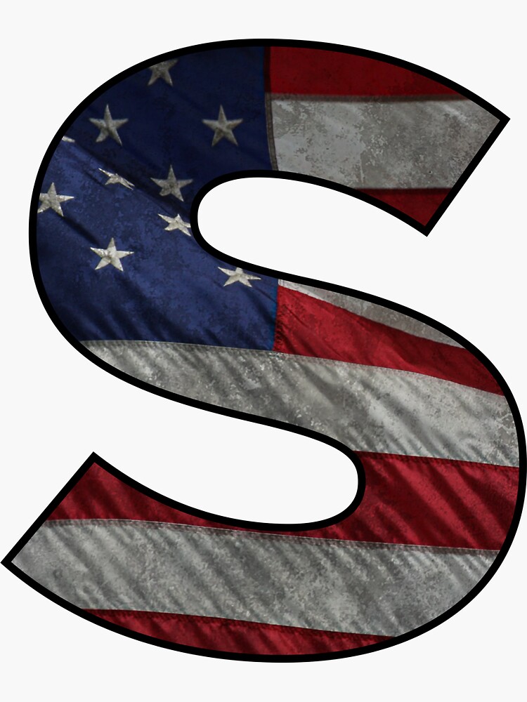 "USA Flag Letter S" Sticker for Sale by GraffiTea | Redbubble