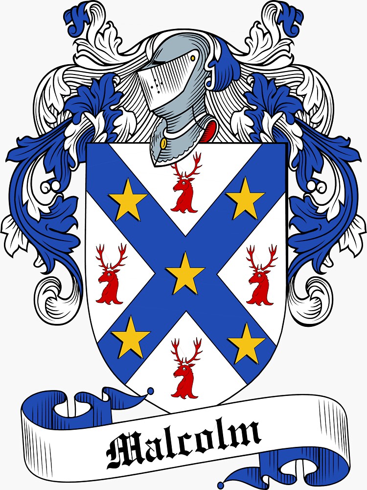 "Malcolm " Sticker by HaroldHeraldry | Redbubble