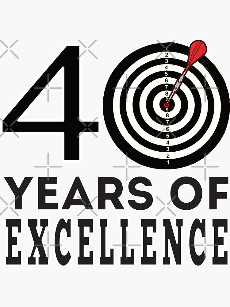 "40 years of excellence" Sticker for Sale by Elpodcom | Redbubble