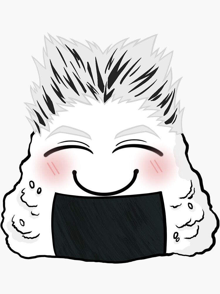 "MSBY Cursed Onigiri Bokuto" Sticker for Sale by snownya | Redbubble