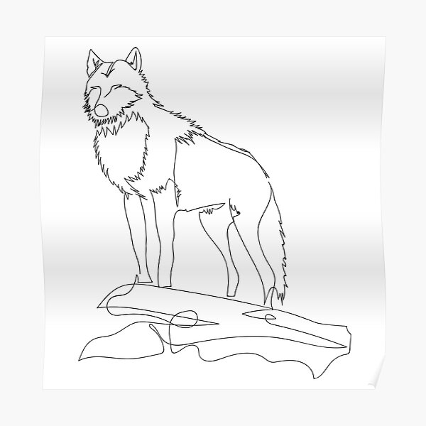 "Akela Wolf The Jungle Book One Line Art" Poster for Sale by ...