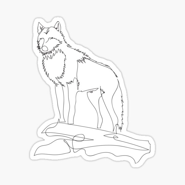 "Akela Wolf Das Dschungelbuch One Line Art" Sticker von Illustrayte ...