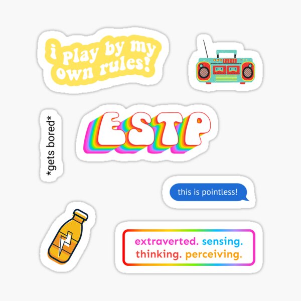 "ESTP Stereotype Pack" Sticker for Sale by amathebee | Redbubble