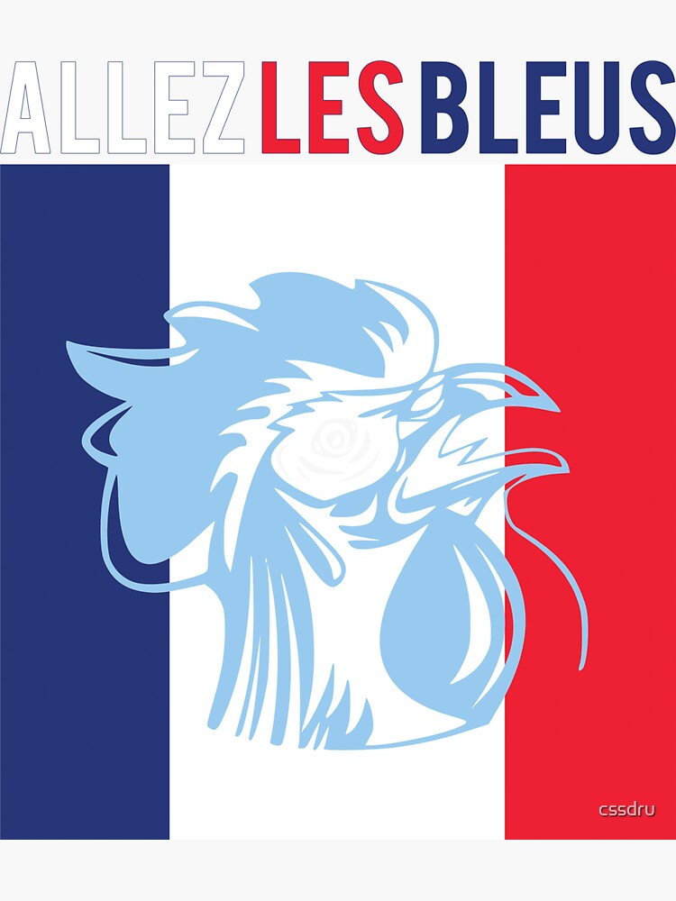 "Allez Les Bleus France Soccer Football World Shirt" Sticker for Sale ...
