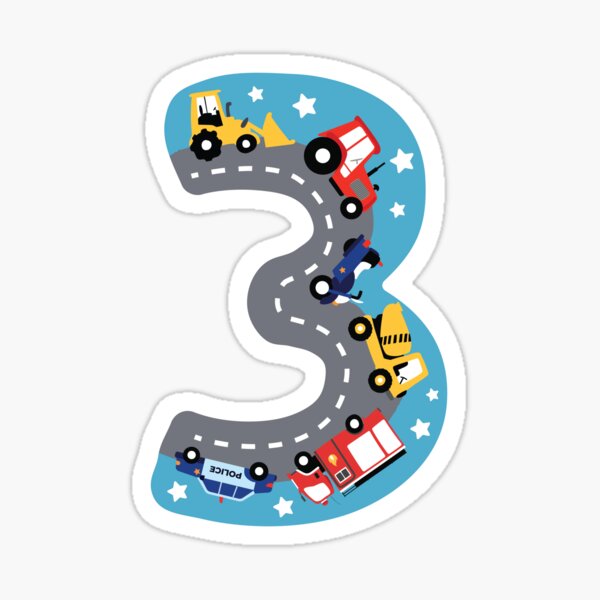 "NUMBER THREE CHILD 3RD BIRTHDAY" Sticker for Sale by AmineDalghich ...