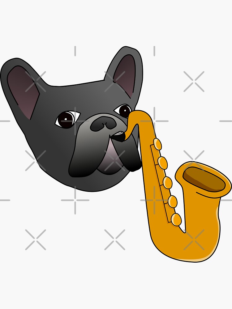 "Dog Sax French Bulldog" Sticker for Sale by Jewowfan | Redbubble