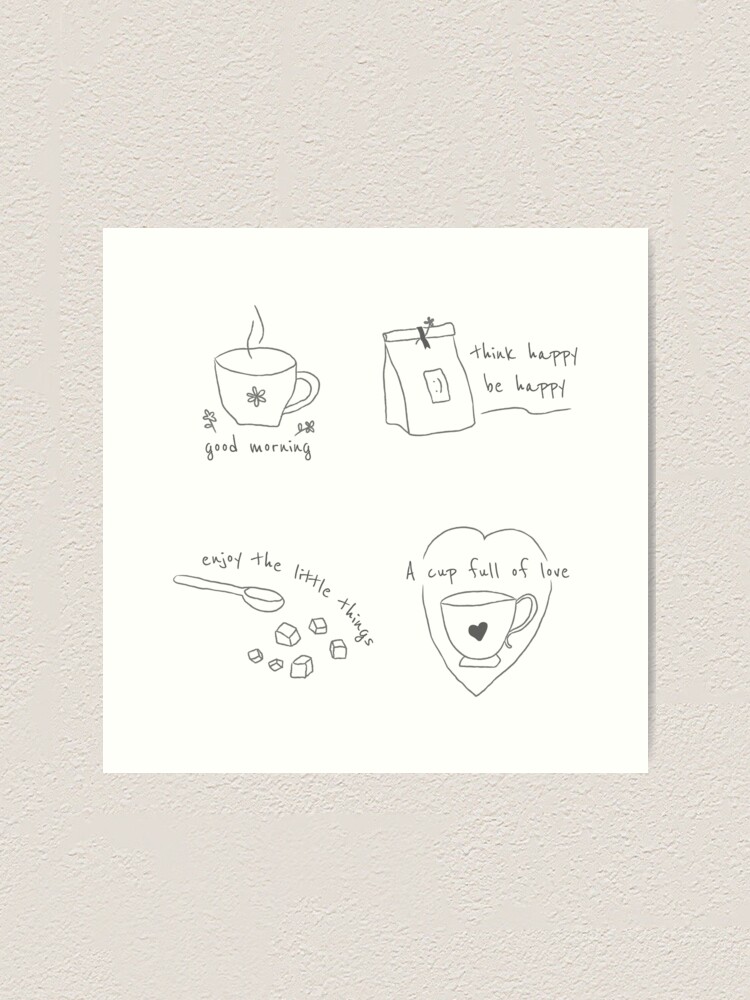 "cute java and tea sticker pack for bullet journalling" Art Print for ...
