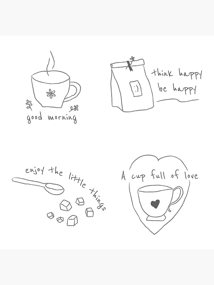"cute java and tea sticker pack for bullet journalling" Poster by ...