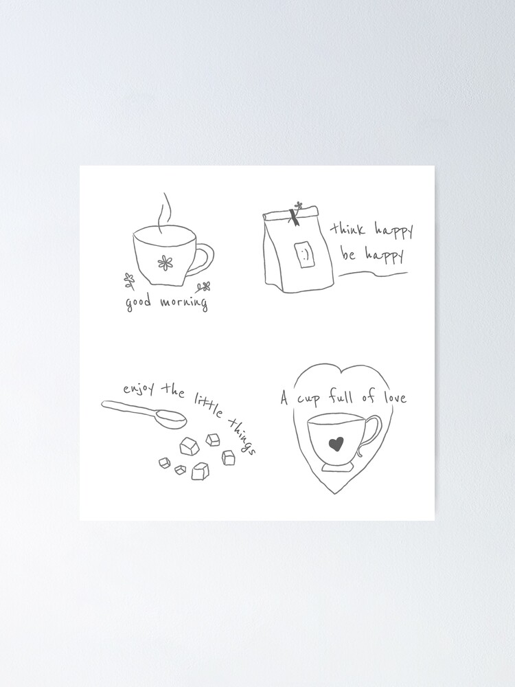 "cute java and tea sticker pack for bullet journalling" Poster by ...