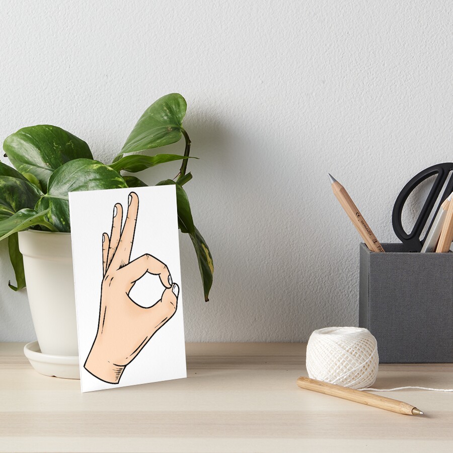 "hand meme sus sticker" Art Board Print by imsocoolanh | Redbubble