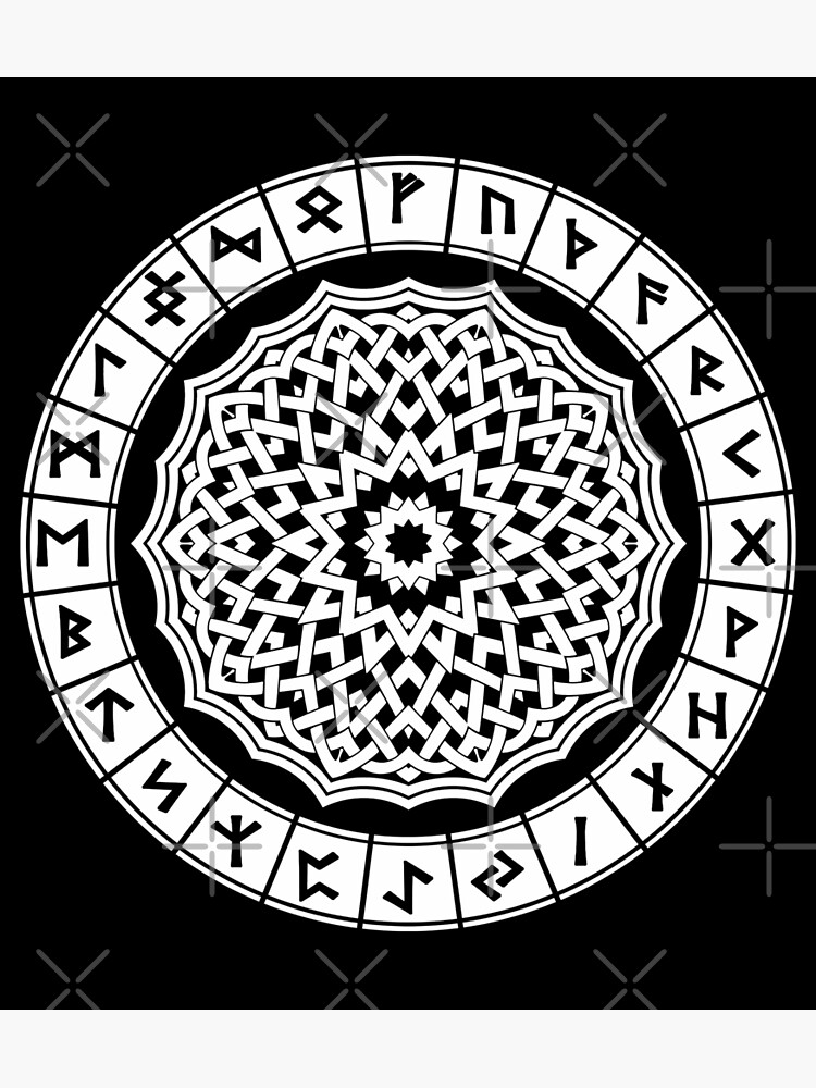 "Runes Infinite Flower/White" Poster for Sale by UNIVERSE78 | Redbubble